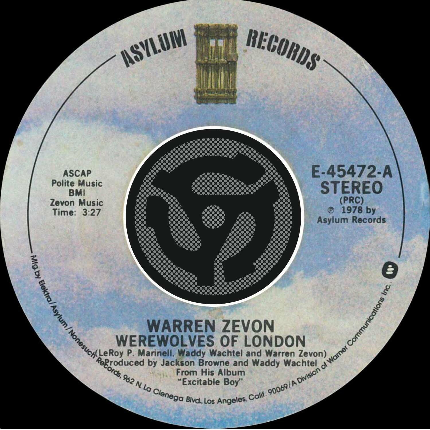 Warren Zevon - Werewolves Of London / Roland The Headless Thompson ...
